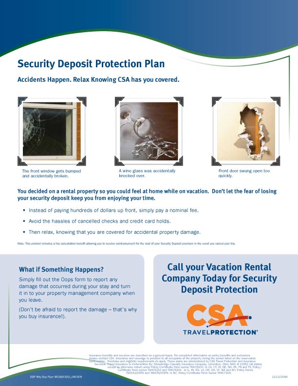 Security Deposit Insurance - Cabin Rentals of Helen